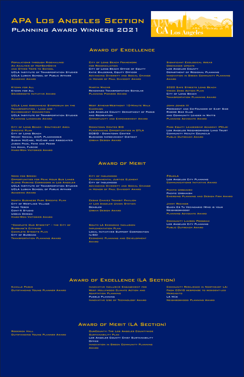 APA Los Angeles » 2021 Planning Awards